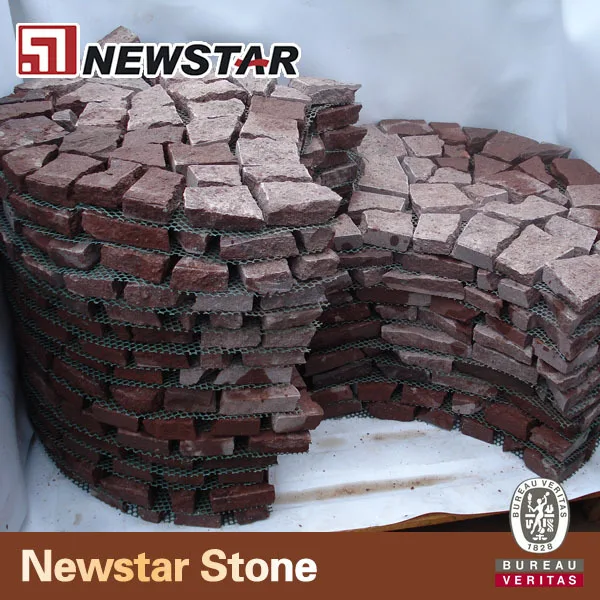 Red Granite Pavers For Drive Way And Parking Area,Fan Shape Granite ...