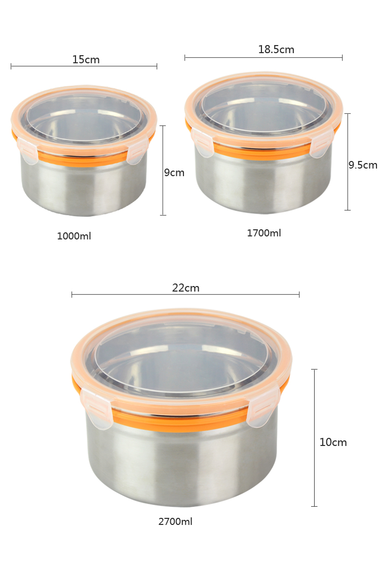 NICETY Kitchen Waterproof Food Containers - 304 Stainless Steel