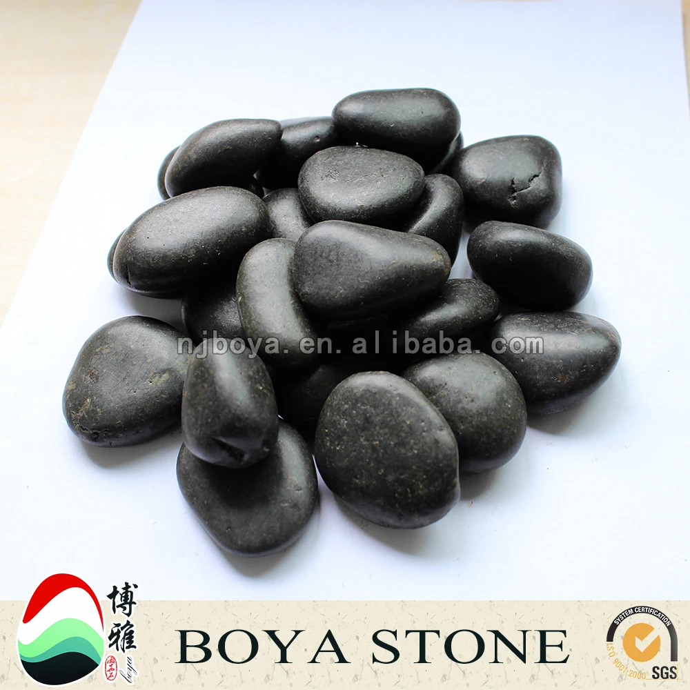 Black Natural Pebble Stones,River Rock For Landscaping - Buy Black ...