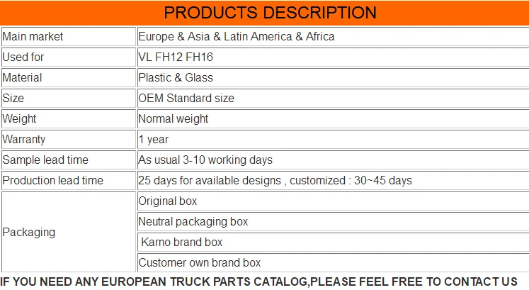 For Volvo Fh12 Fm12 Fh16 Truck Body Parts Oem 20826211 20826227 ...