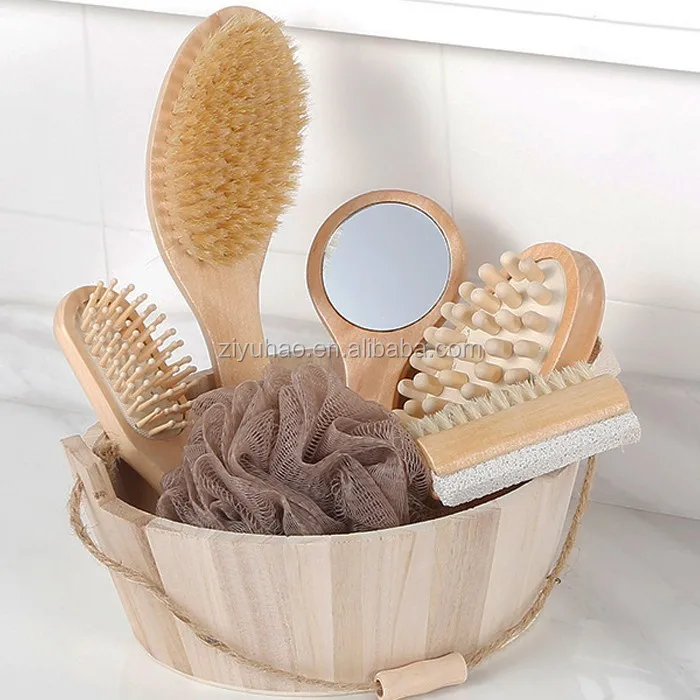 Promotional Shower Tools Comfortable Wooden Bathroom Bath Spa Gift Set ...