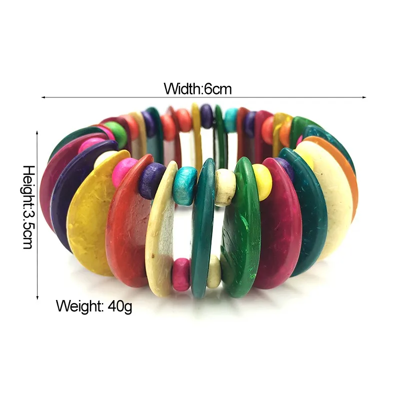 Handmade Round Cowrie Shell Bracelet - Multicolor Charm