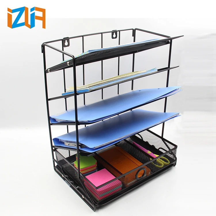 Hanging Wall File Holder Office Wall Metal Wire Mesh File Organizer ...