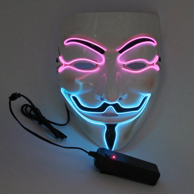 2024 Custom EL Wire Masks - LED Flashing Party Masks for Halloween