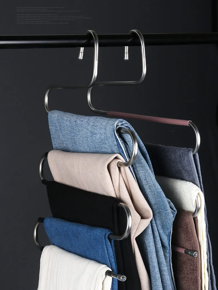 Space Saving S Shaped Hangers With Extra Grip For All Clothes Pants ...