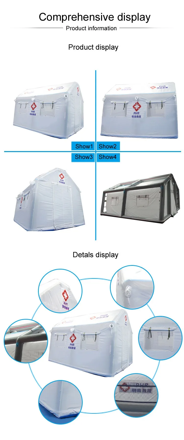 Large Outdoor Medical Rescue Inflatable Tent Field Command Fire ...