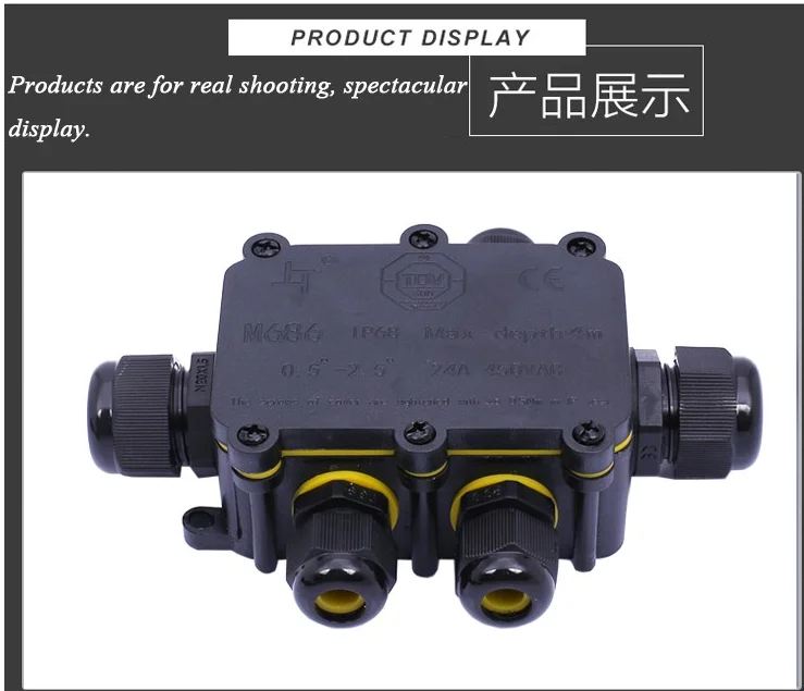 Ip68 Weatherproof Inline 3 Way Cable Connector Outdoor Electrical Junction Box - Buy Outdoor ...