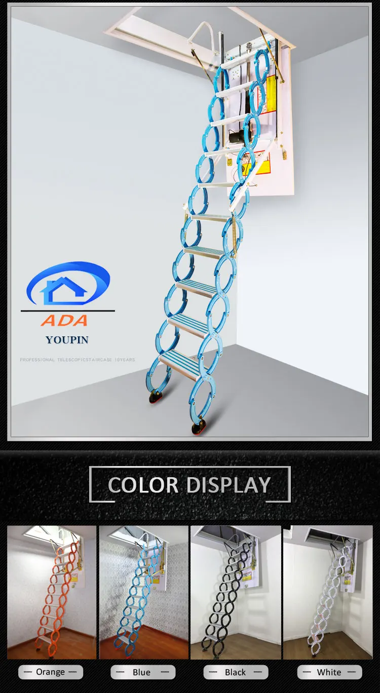 3m Long Attic Ladder Electric Folding Telescopic Loft Ladder - Buy ...