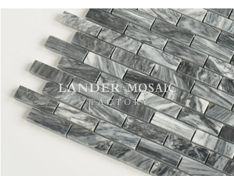 Lander Stone Grey Marble Mosaic - Polished Tiles for Bathrooms