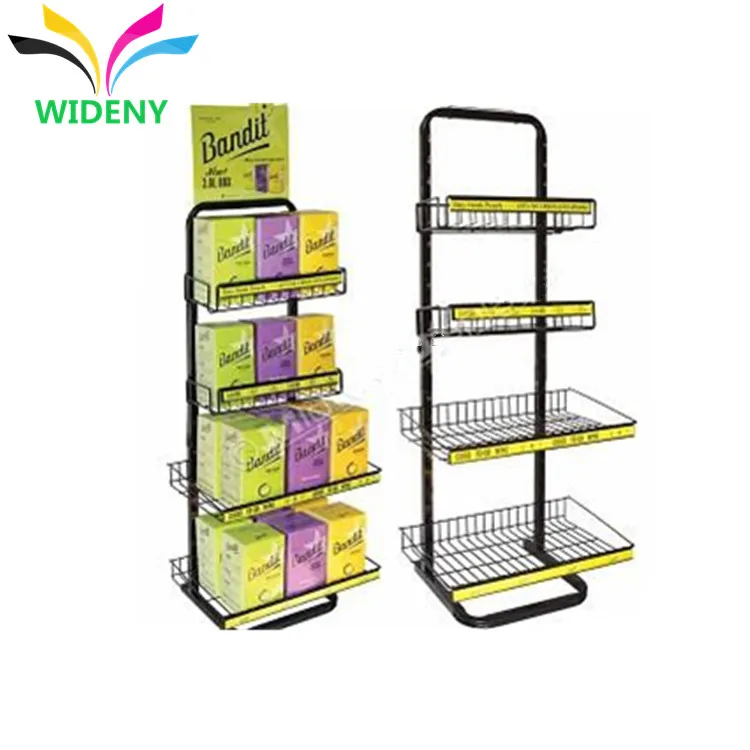 Multi-function Floor Standing Supermarket Shelves Metal Wire Cookies ...