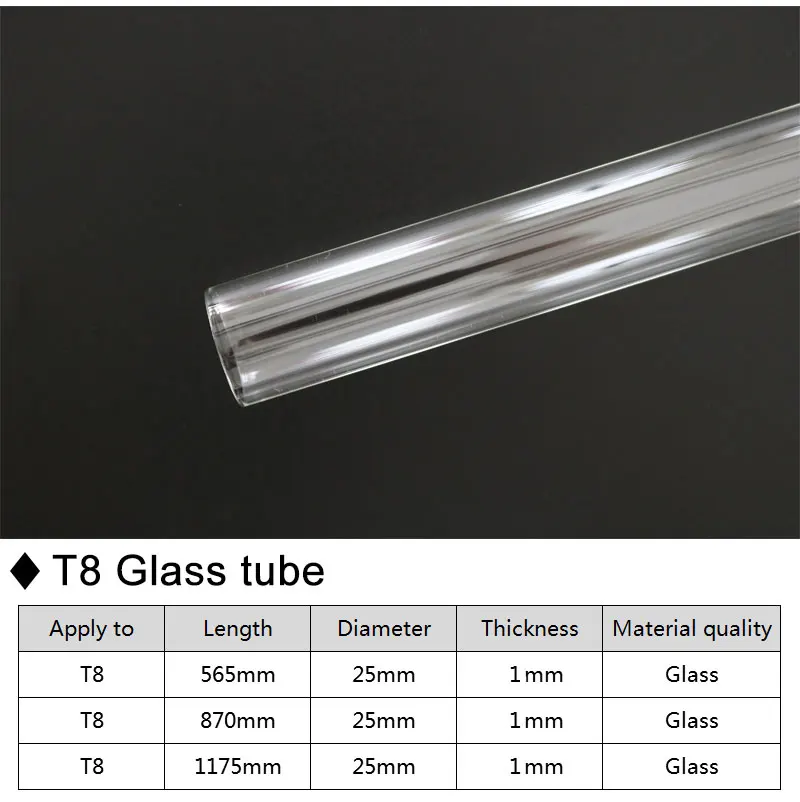 T8 Glass Tube Quartz Glass Pipe Tube 600mm 900mm 1200mm 1500mm Glass ...