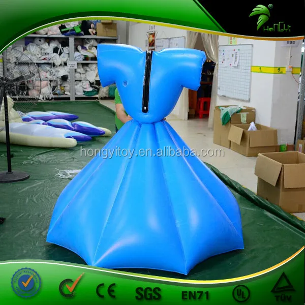 Air Tight Inflatable Dress Pvc For Masquerade Party / Beautiful Blue ...