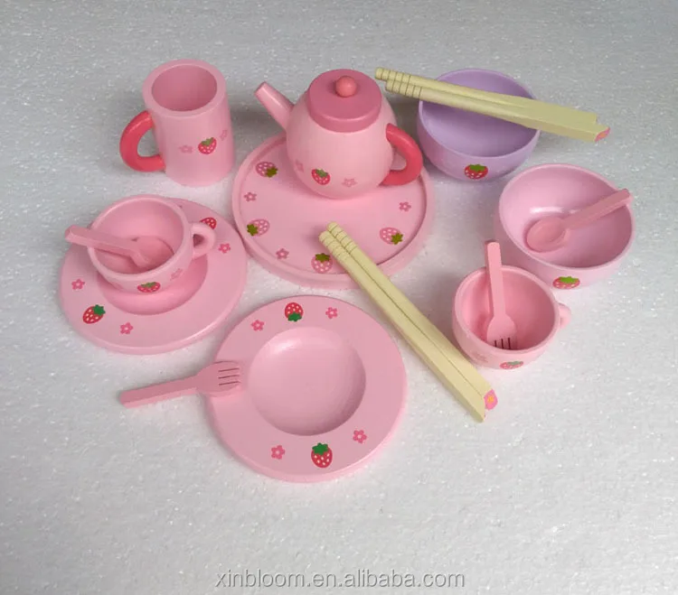 2021 Children Strawberry Wooden Dinner Tool Set Toy For The Kids ...