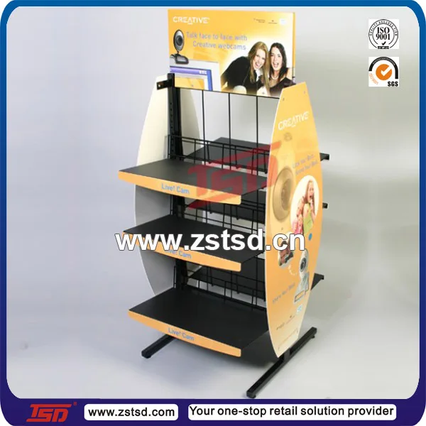 Custom 4 Tiers Food Display Rack With Castors/soft Drink Display Shelf ...