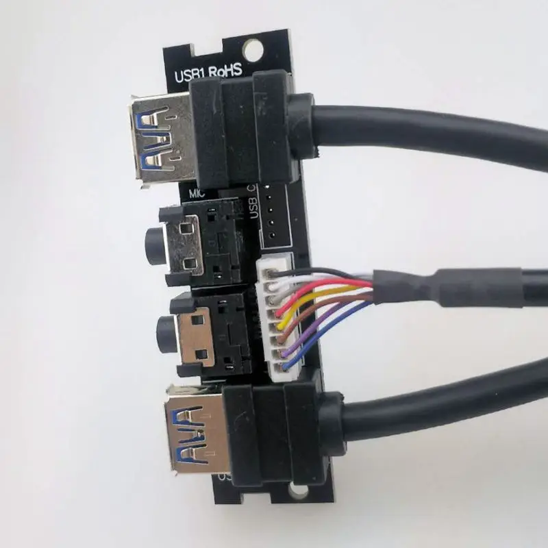 Computer Case Front Panel Dual USB3.0 + 2 HD Audio I/O Ports