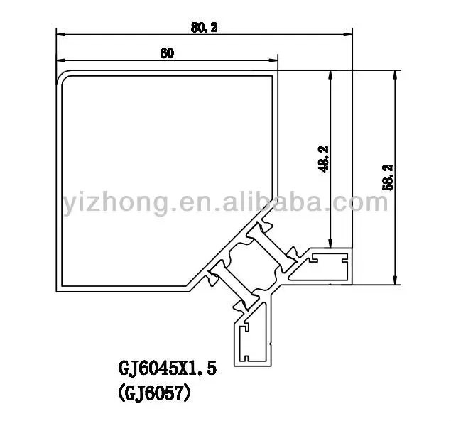 6045 Thermal Break Profile AHU / HVAC Aluminum Profile