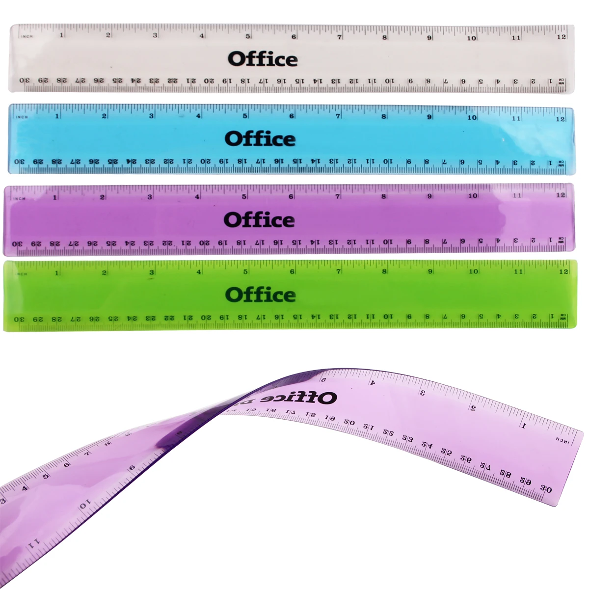Soft Customized Logo Plastic 30cm Pvc Transparent Flexible Ruler - Buy ...