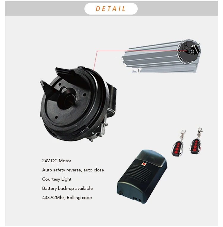 Remote Control Roll-up Door Opener Motor 1000n - Buy Roller Door Motor ...