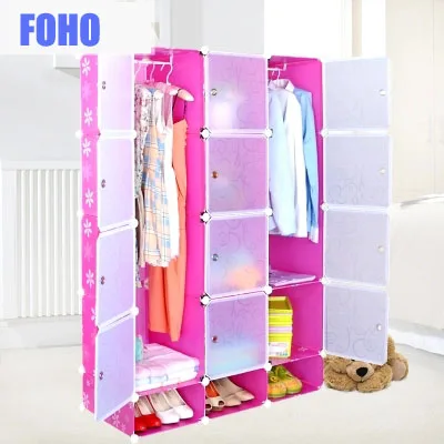 Diy Versatile Bedroom Clothes Storage Cabinet Plastic Wardrobe - Buy ...