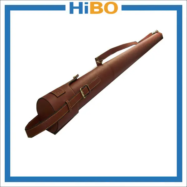 Plastic Tube Covered With Genuine Leather Fly Fishing Rod Tube For ...