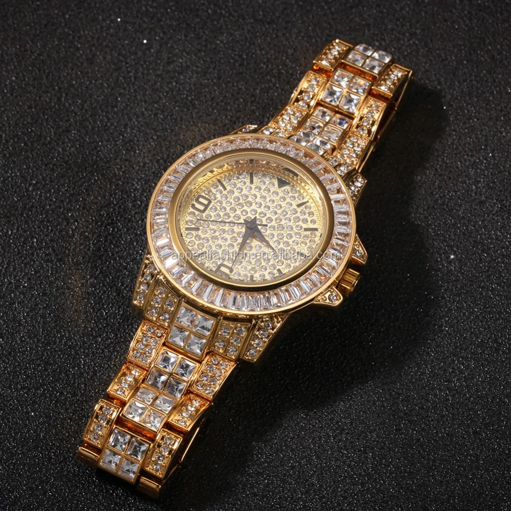 Branded Gold Watches - Iced Out Wrist Watches for Men