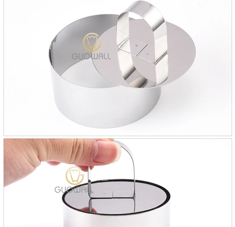 8cm Stainless Steel Round Shaped Mousse Cake Mould Ring With Pusher ...