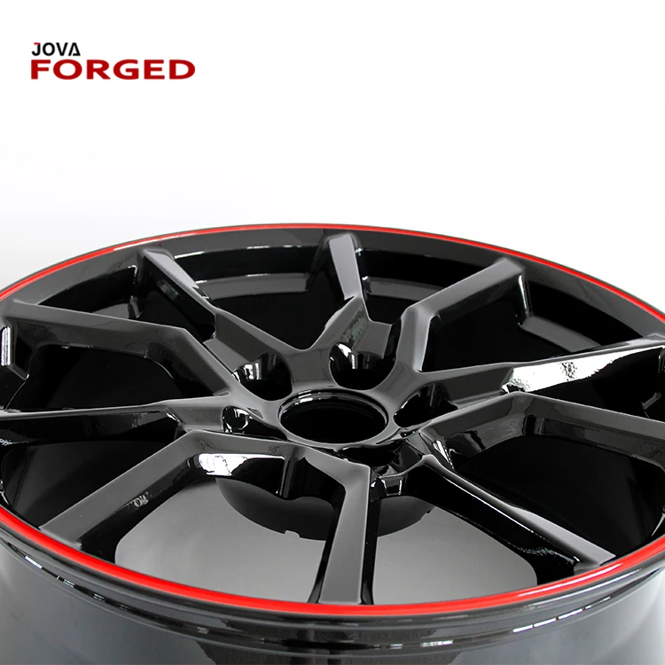 Shop Our Forged Alloy Wheels - Durable Black Rims Red Lip