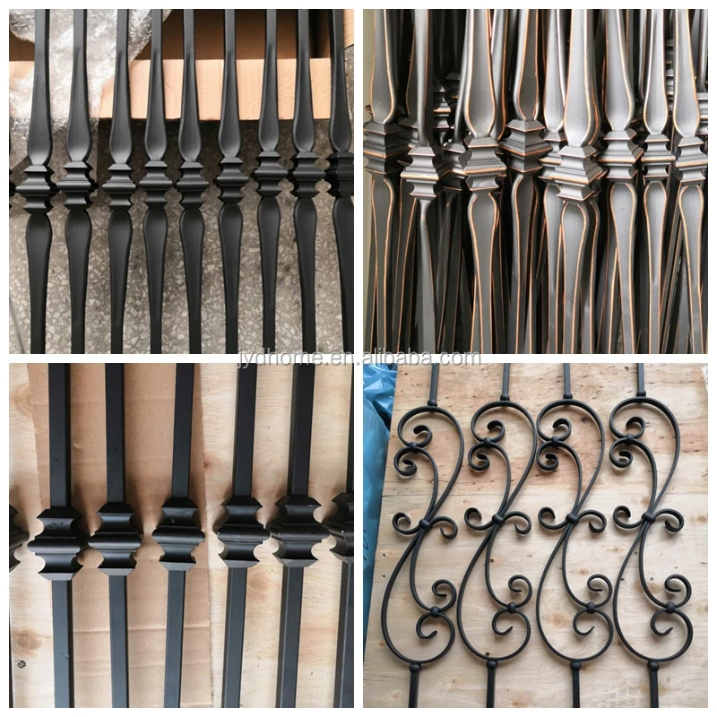 JYD 1/2" Matt Black Hollow Iron Spoon Knuckle Balusters