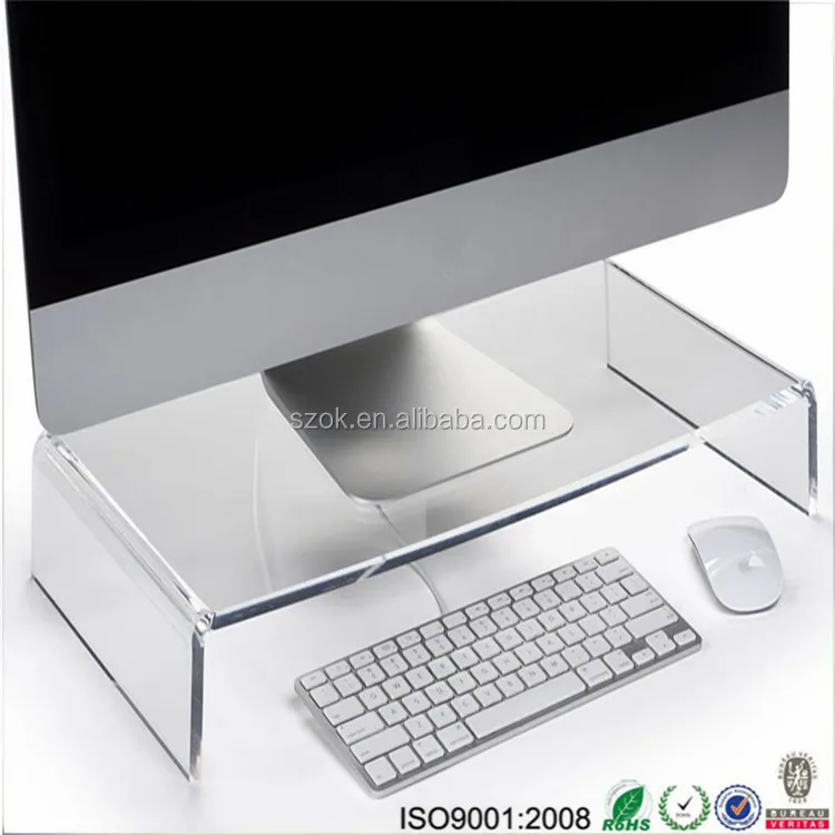 Plastic Elegant Acrylic Computer Monitor / Keyboard Stand For Office ...
