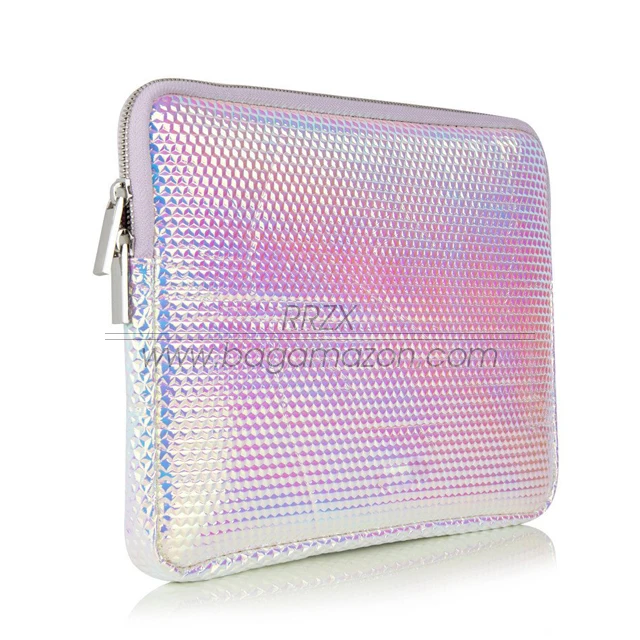 Iridescent Shiny Laptop Sleeve Leather Laptop Bag Custom Laptop Bag ...