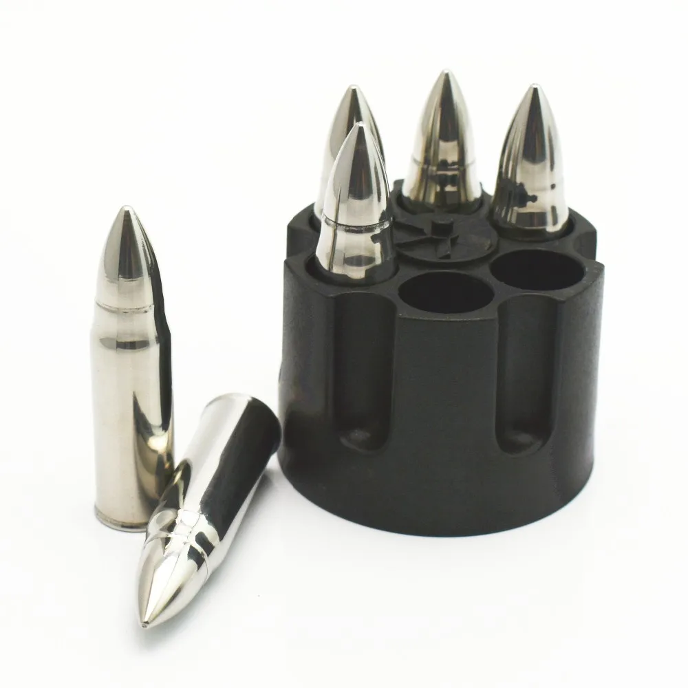 High Quality Gold Bullets Shaped Stainless Steel Ice Cubes With ...