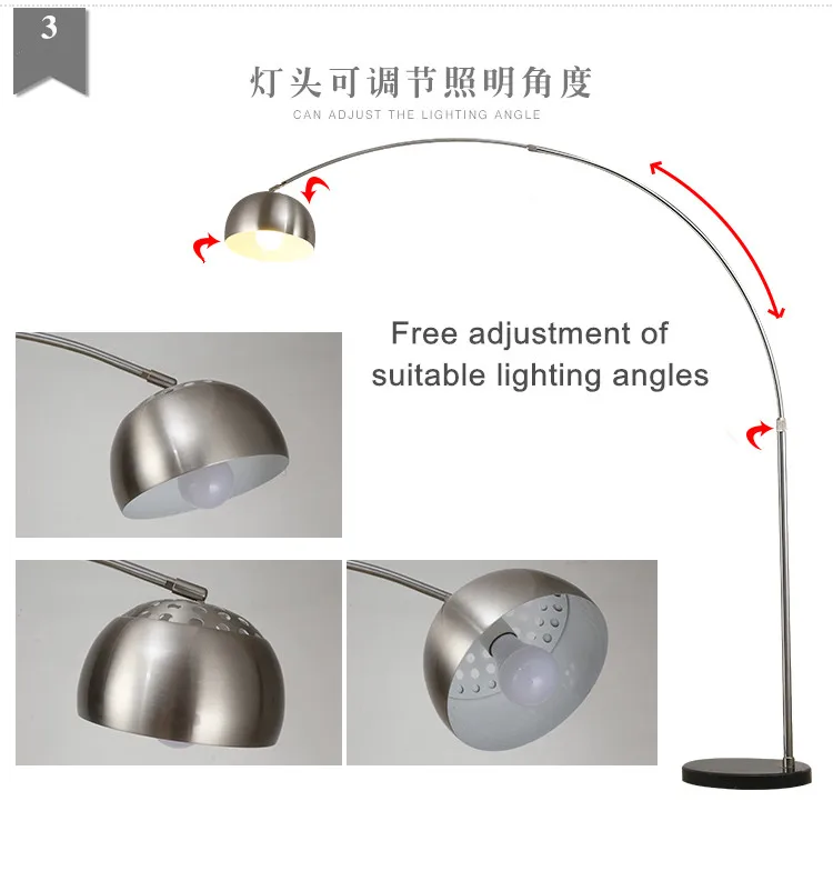 Adjustable Lighting Angle Led Floor Lamp Light Fishing Rod Fish Arc ...