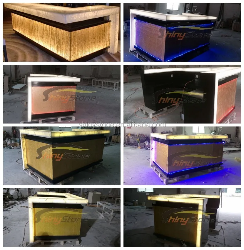 U-shape Illuminated Top Design Acrylic Solid Surface Acrylic Bar ...
