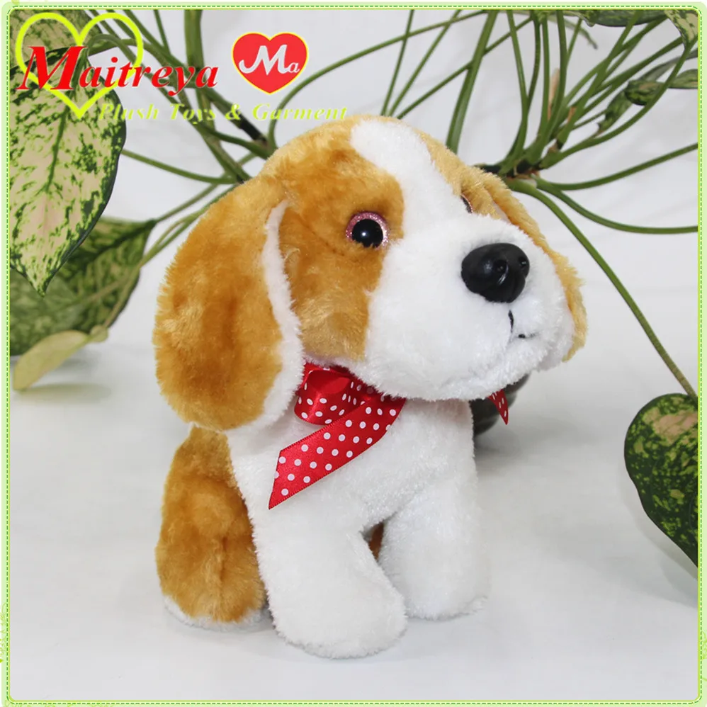 Custom Super Cute Mini Soft Plush Dog Toy With Red Ribbon For Kids ...