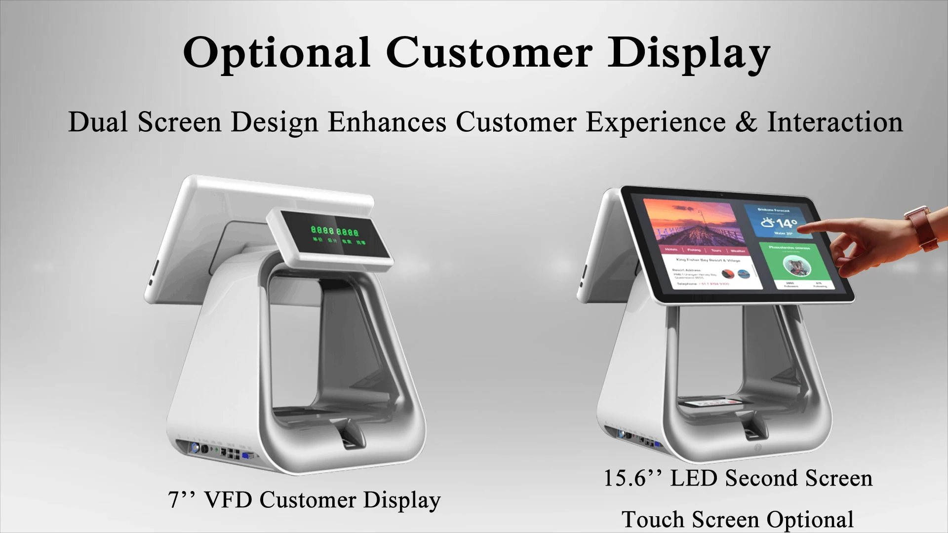 Fashion Windows Android Desktop Touch Screen Pos Terminal Dual Screen ...