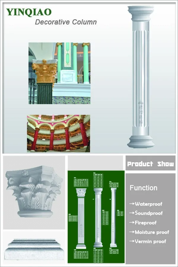 High Quality Outdoor Hall Decorative Glass Fiber Reinforced Gypsum ...