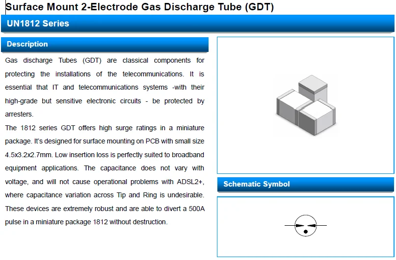 SMD Surface Mount Gas Discharge Tube Ceramic Surge Protector Arrester ...