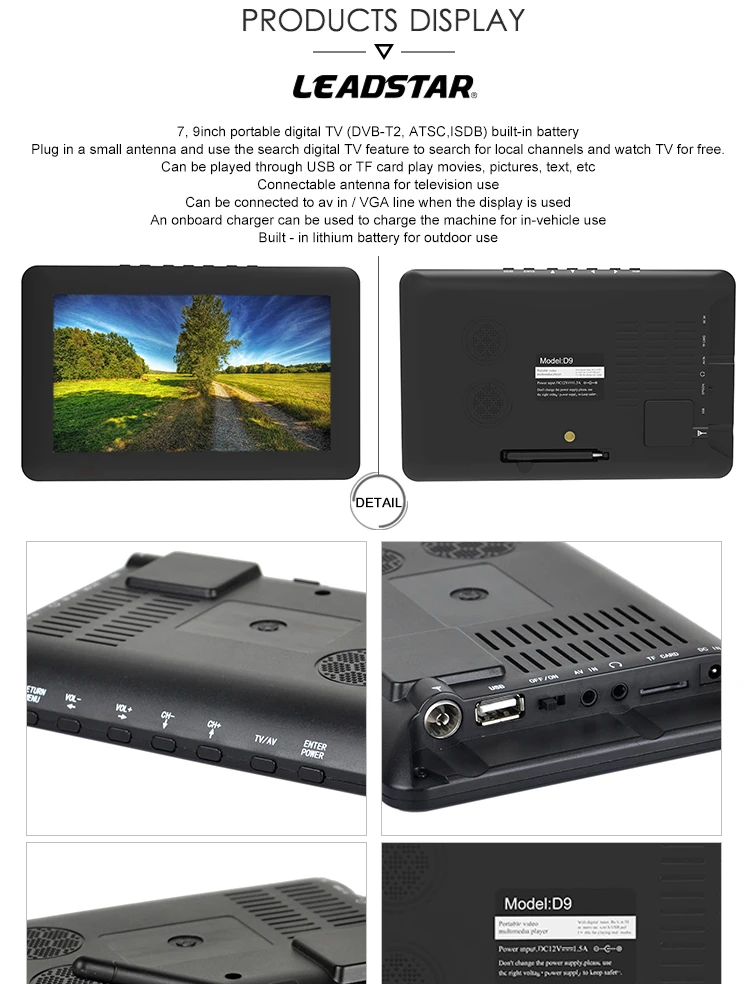 Shenzhen Konsta Manufacture Cheap 7 Inch Portable Dvb-t2 Lcd Tv - Buy 7 ...