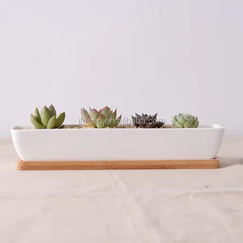 Rectangle White Ceramic Indoor Large Decorative Planters - Buy Indoor ...