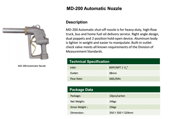 Auto Diesel Filling Nozzle 3/4'' 1'' - Buy Fuel Gasoline Diesel Petrol ...