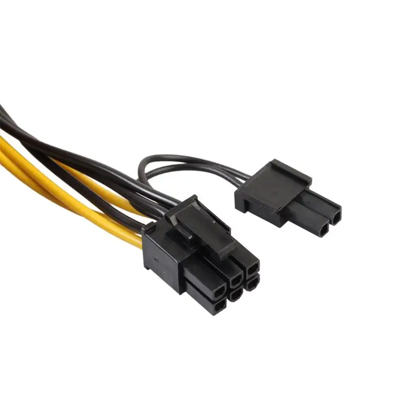 Pci-e Pcie Pci Express 6pin Female To Dual Double 2-port 8pin ( 6+2pin ...