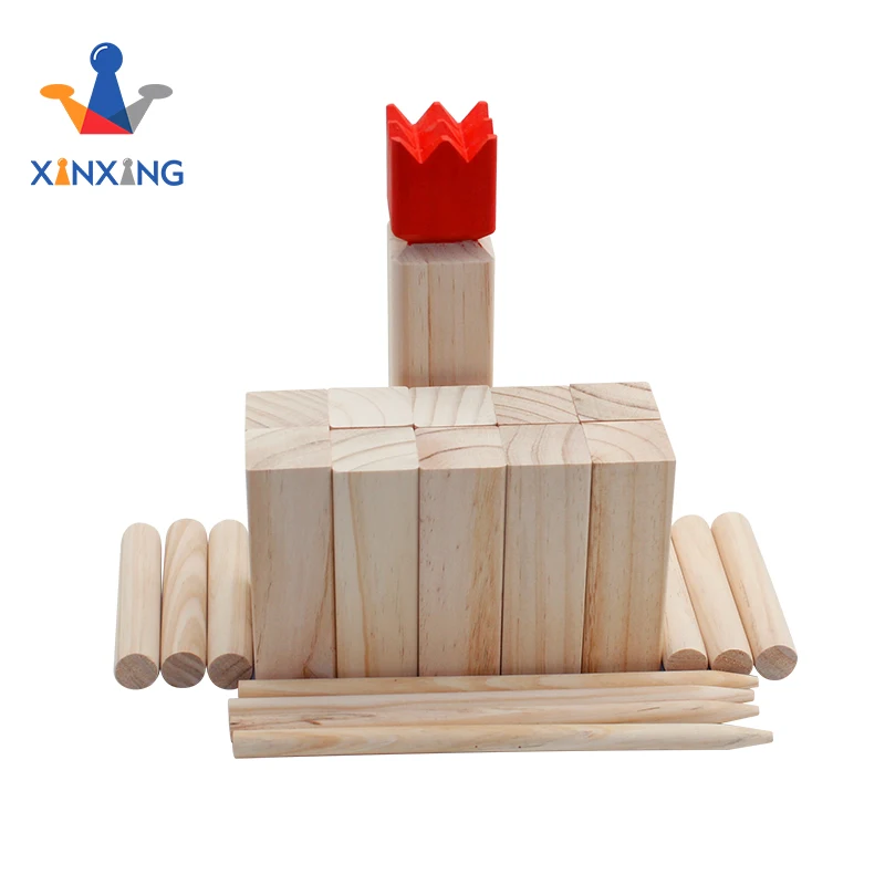 Wood Kubb Game - Viking Chess - Premium Hardwood Kubb Set Tournament Size Kubb Lawn Game ...