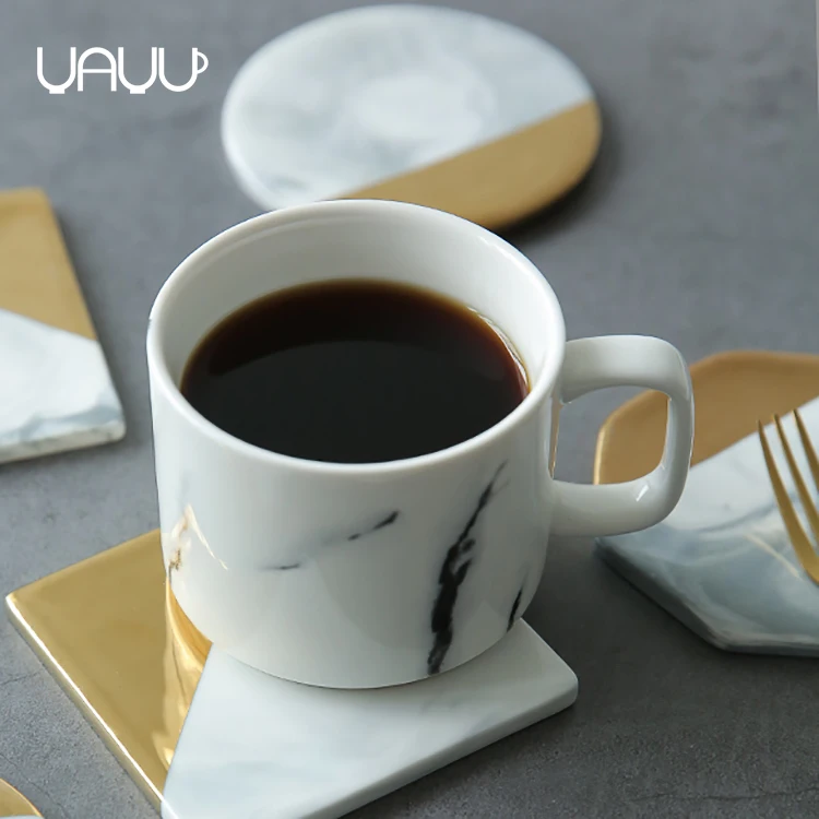 Table Placemats Tea Pad Christmas Fancy Cup Mats Gold Coasters