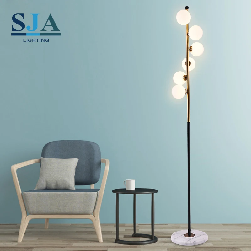 Ball Floor Lamp Bedroom Standing Lamp Living Room Floor Lamp White ...
