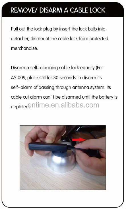 Triple Protection EAS Magnetic Cable Lock - ONTIME AS1010