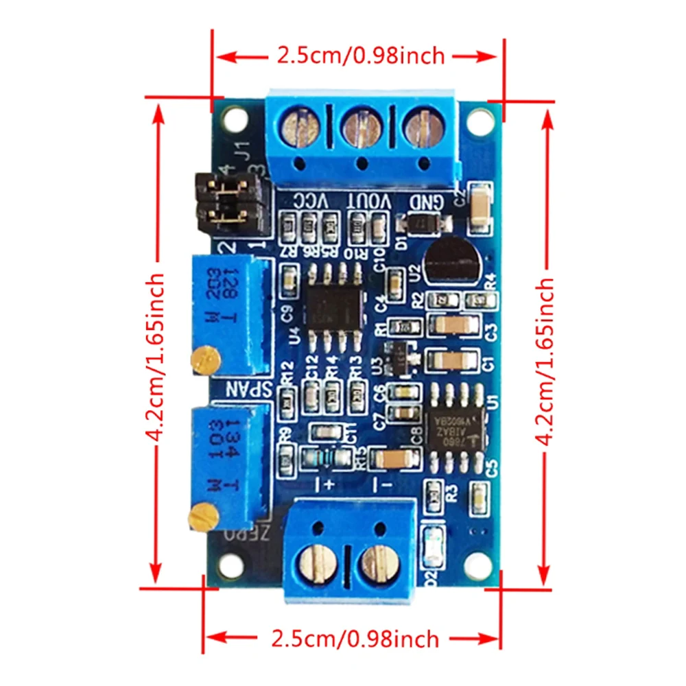 Current to Voltage Converter Module - 0/4-20ma to 0-3.3V