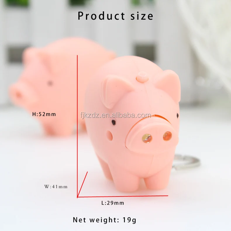 Mini LED Voice Keyring - Cute Pig Flashlight Keychain