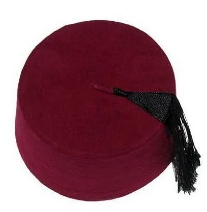 Authentic Ottoman Turkish Wine Red Leopard Print Fez With Black Tassel ...