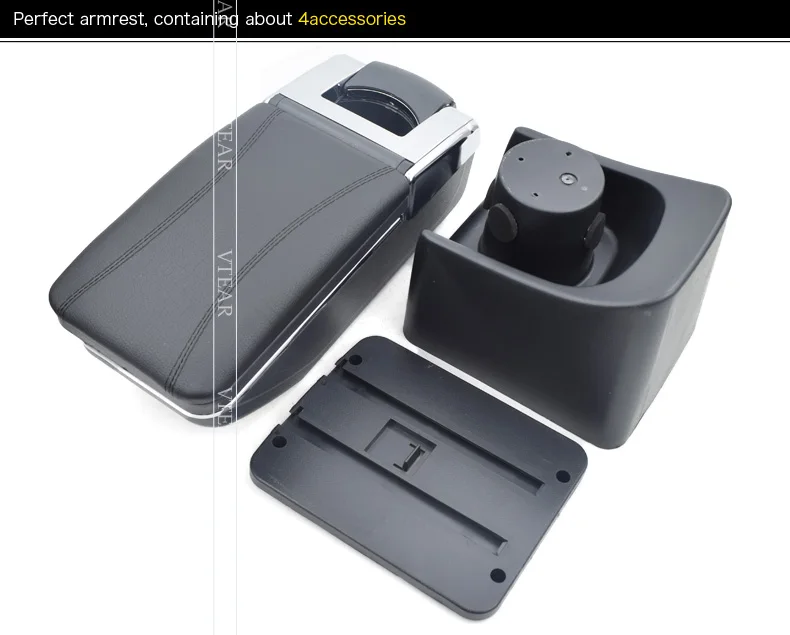 Vtear For VW vento 扶手皮革中央商店储物盒红色线程汽车造型内饰 ABS 手臂休息配件部分月-月| Alibaba.com