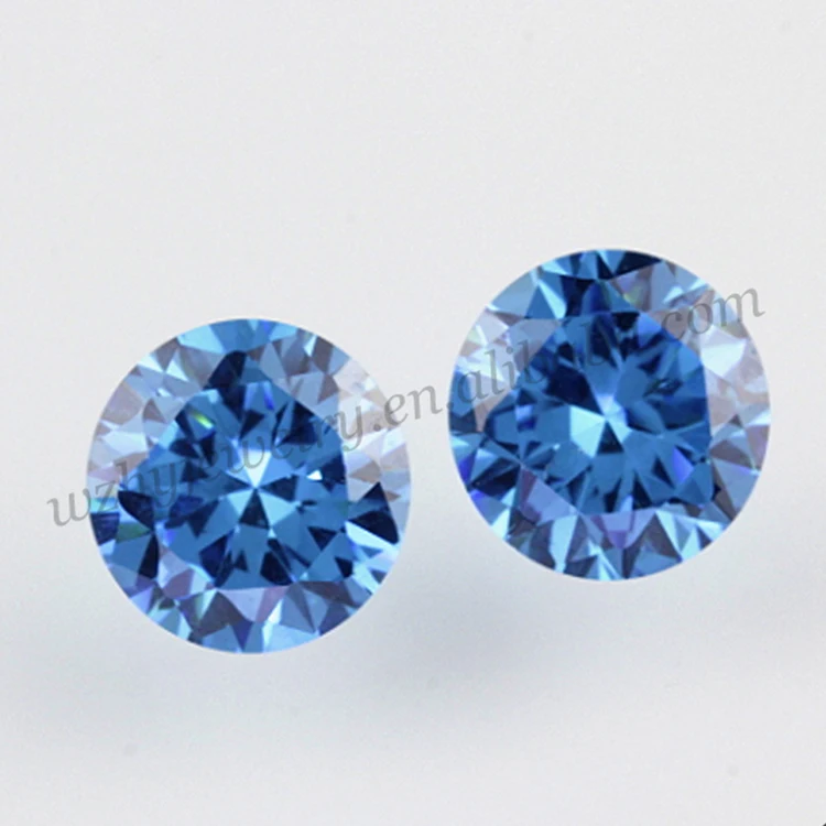 Color Play Light Sapphire Blue Synthetic Cz Round Cubic Zirconia - Buy ...